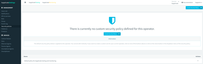 Security Policies – kapptivate